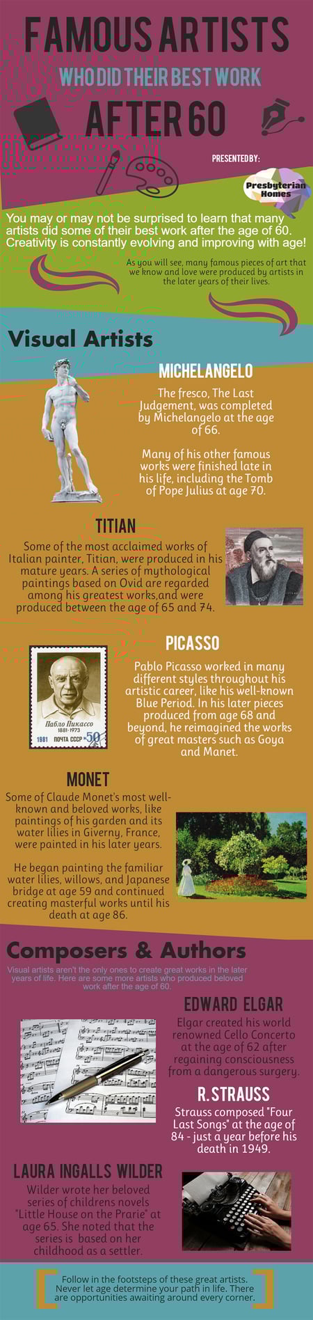 Famous Artists Who Did Their Best Work after 60 [INFOGRAPHIC]